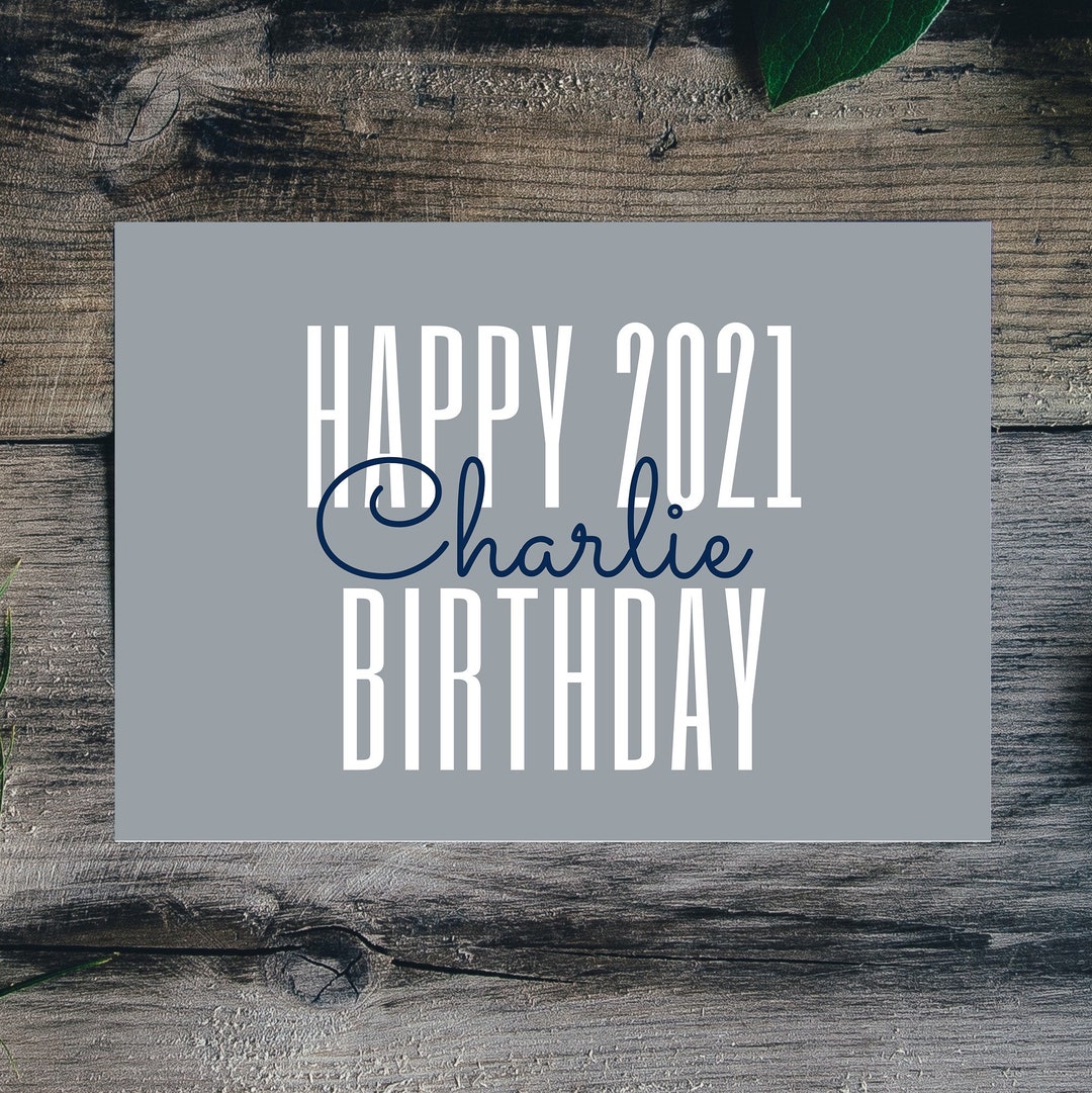 Personalised Happy Birthday Card, Name Card, Birthday Card for Him ...