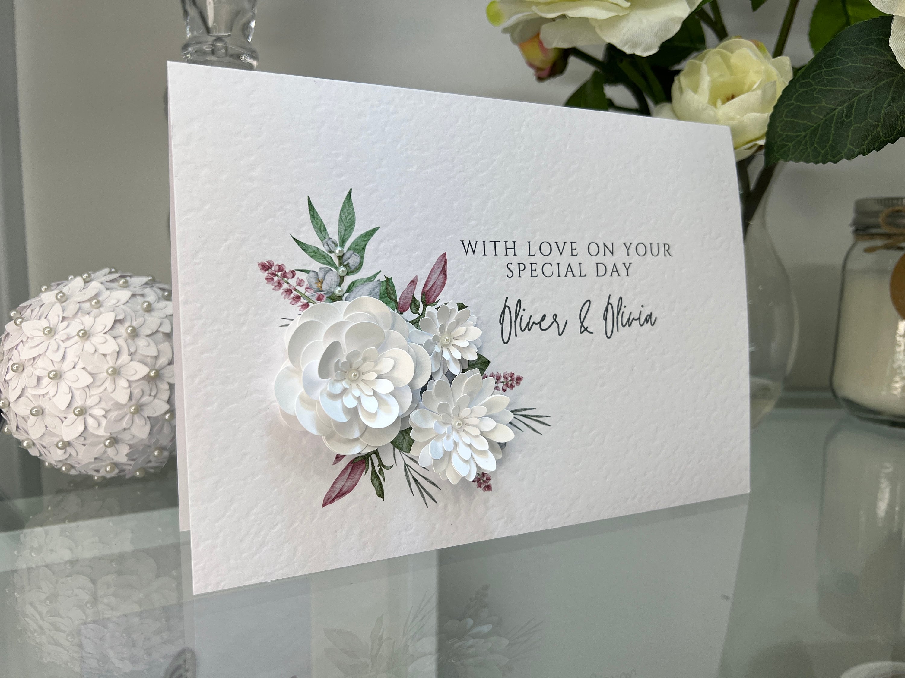 Personalised Wedding Card Simple Wedding Card Personalised - Etsy