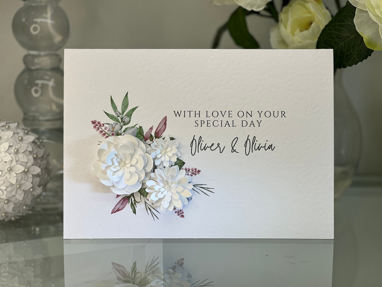 Personalised Wedding Card Simple Wedding Card Personalised - Etsy