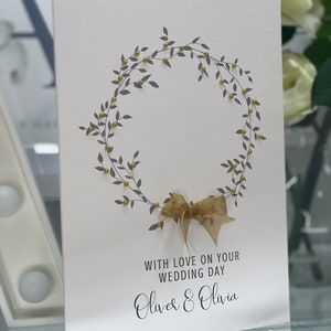 Personalised Wedding Card, Simple Wedding Card, With Gold Gems and Gold ...