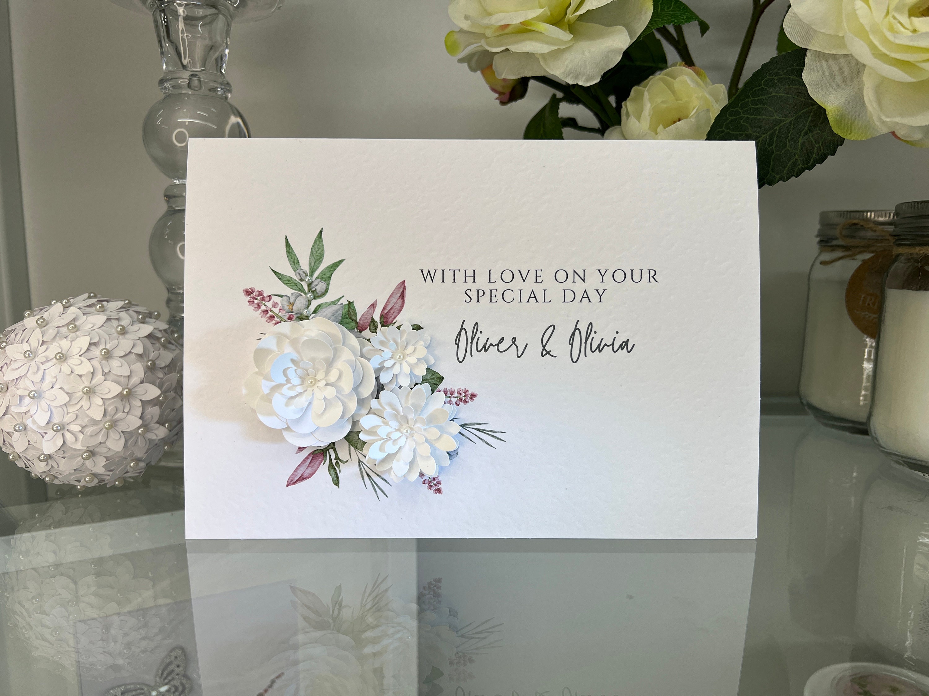 Personalised Wedding Card Simple Wedding Card Personalised - Etsy