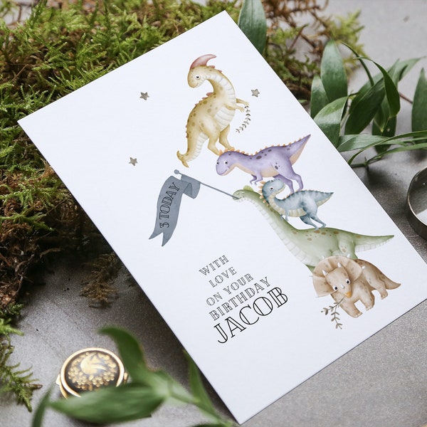 Dinosaur Card - Etsy