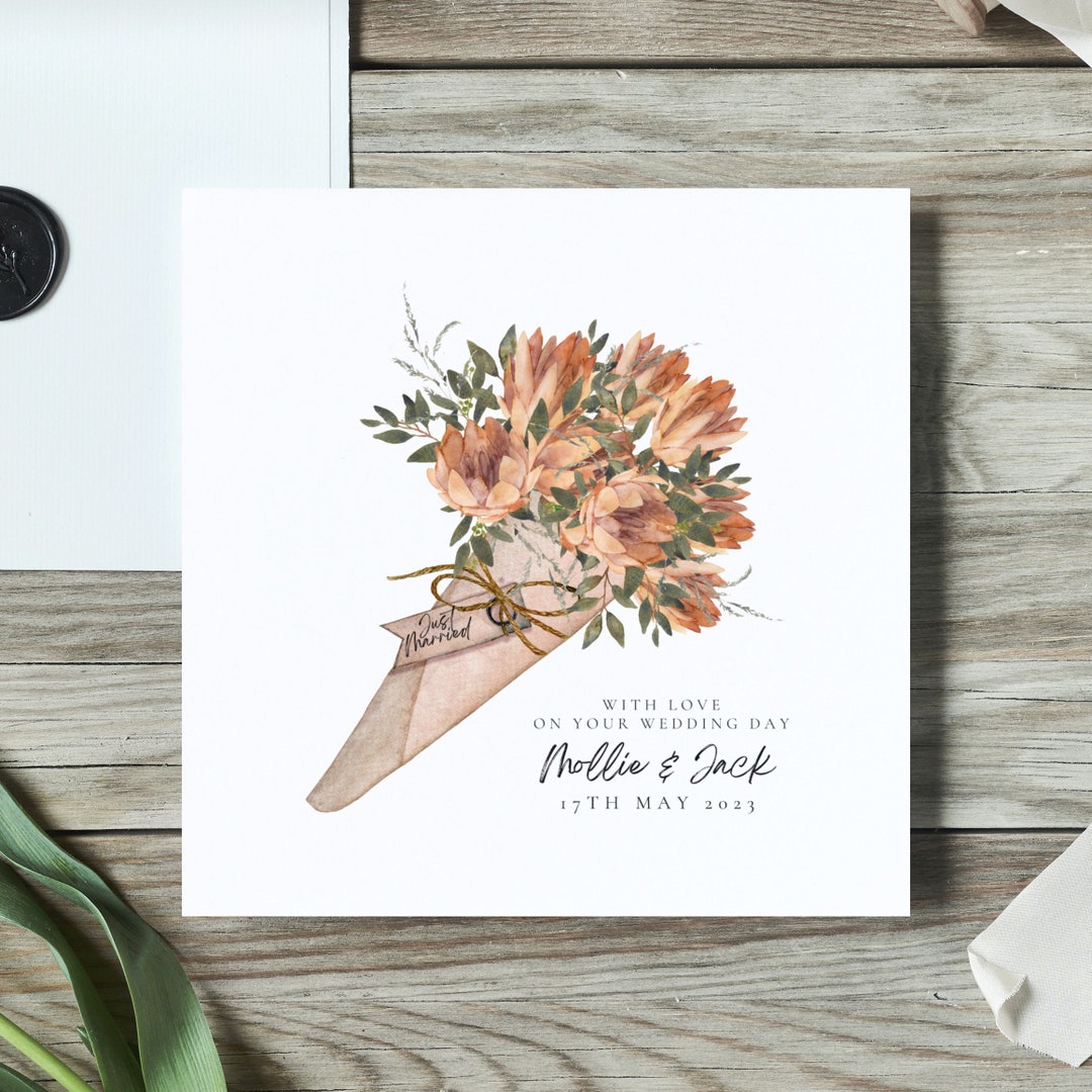 Personalised Wedding Card, Rustic Wedding Card, Wedding Card, Named ...