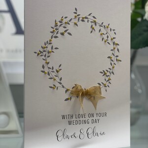Personalised Wedding Card, Simple Wedding Card, With Gold Gems and Gold ...