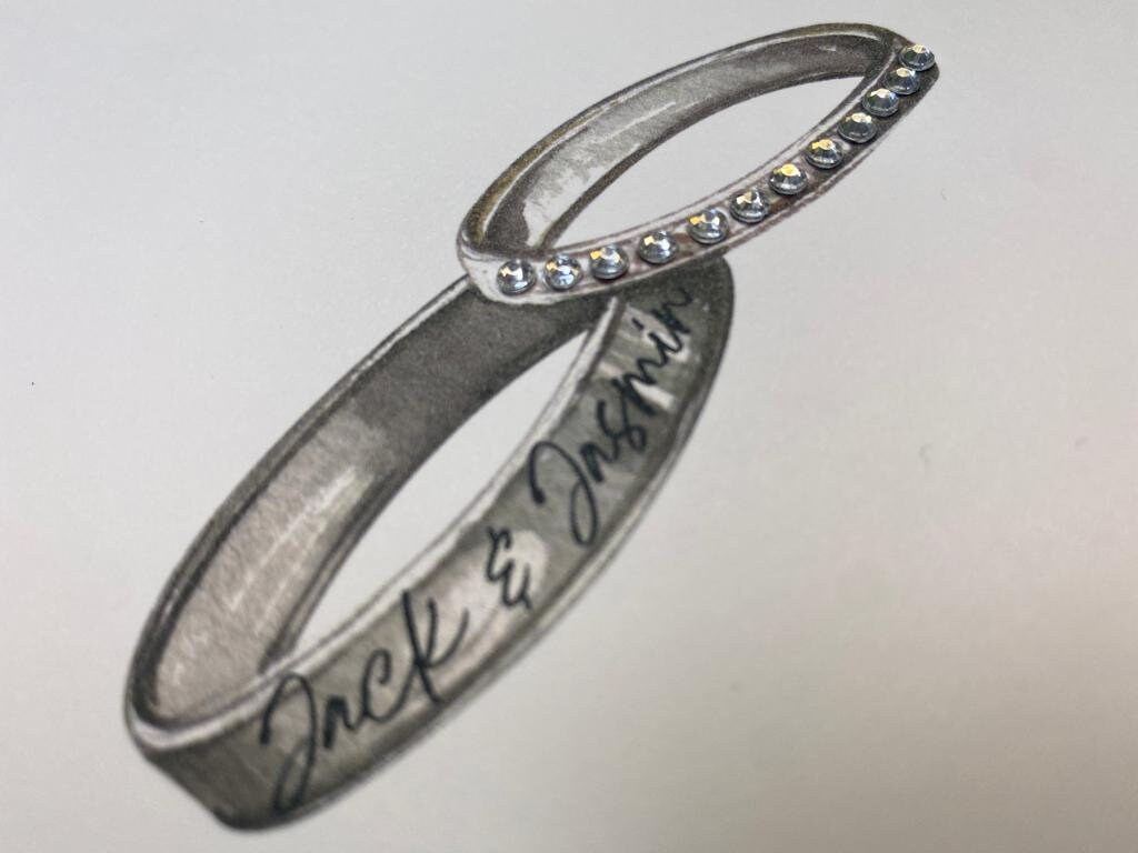 Personalised Wedding Card Wedding Rings Simple Wedding Card - Etsy UK