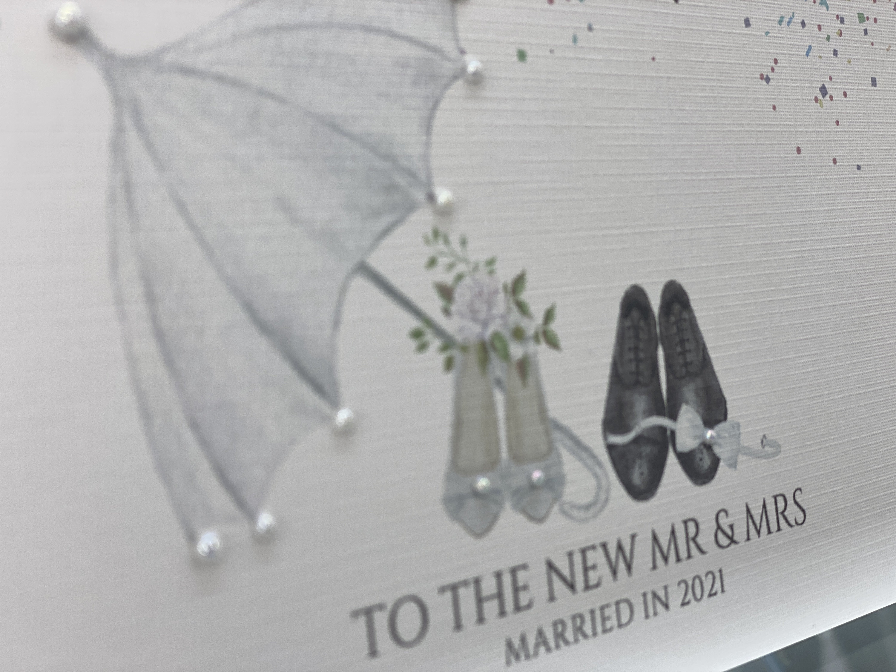 Personalised Wedding Card, Simple Wedding Card, With Gems, Bride and ...