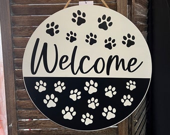 Paw Print Door Decor - Etsy