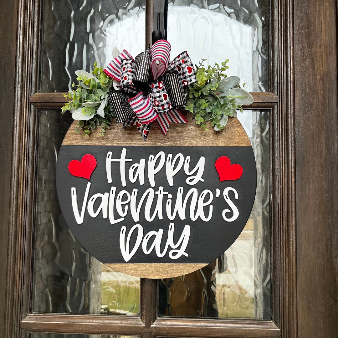 Valentines Front Door Decor Front Door Wreath Happy Valentines Day ...