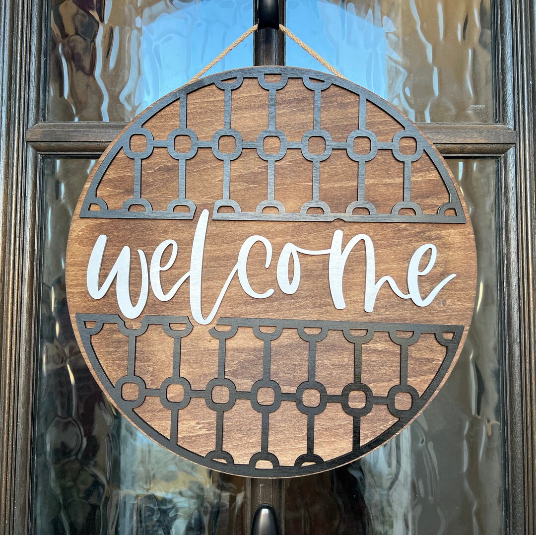 Welcome Sign Boho Door Hanger Welcome Raised Wording Welcome Sign for ...