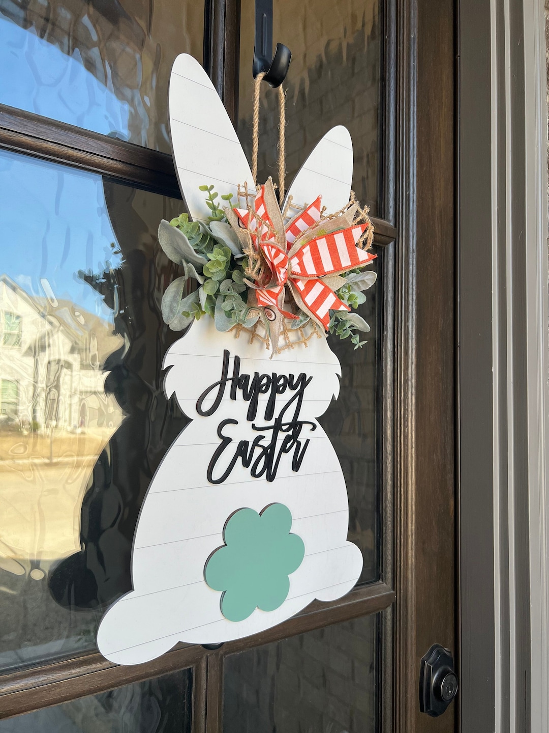 Easter Welcome Sign Bunny Door Hanger Easter Front Door - Etsy