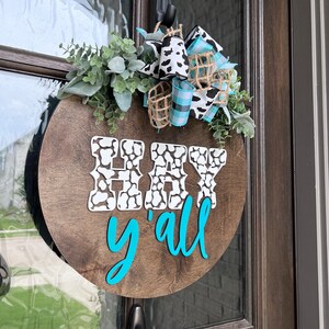 Welcome Sign Hay Ya'll Hey Ya'll Front Door - Etsy