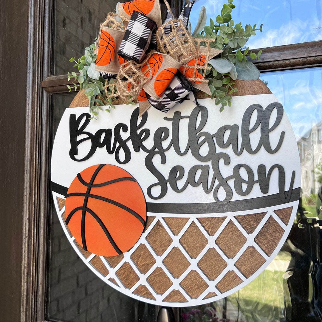 Front Door Decor | Basketball Door Sign | Basketball Season | Welcome ...