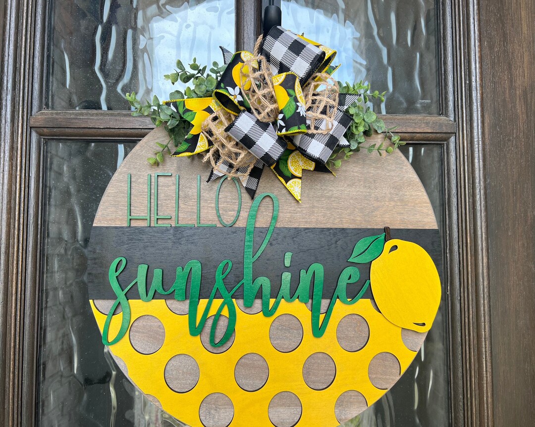 Summer Front Door Decor Hello Sunshine Lemon 3d Door Hanger 3d Door ...