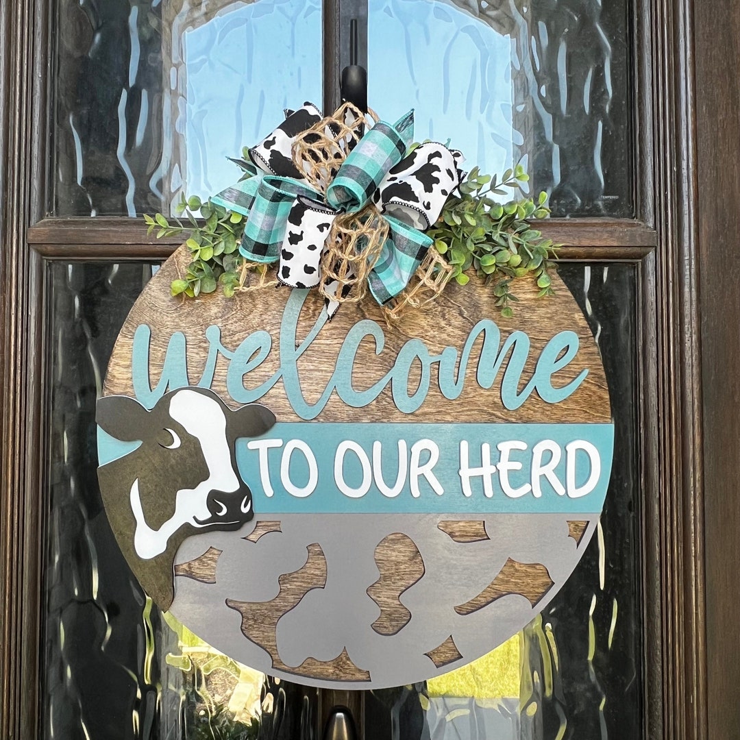 Welcome Sign Welcome to Our Herd Front Door Decor Front - Etsy