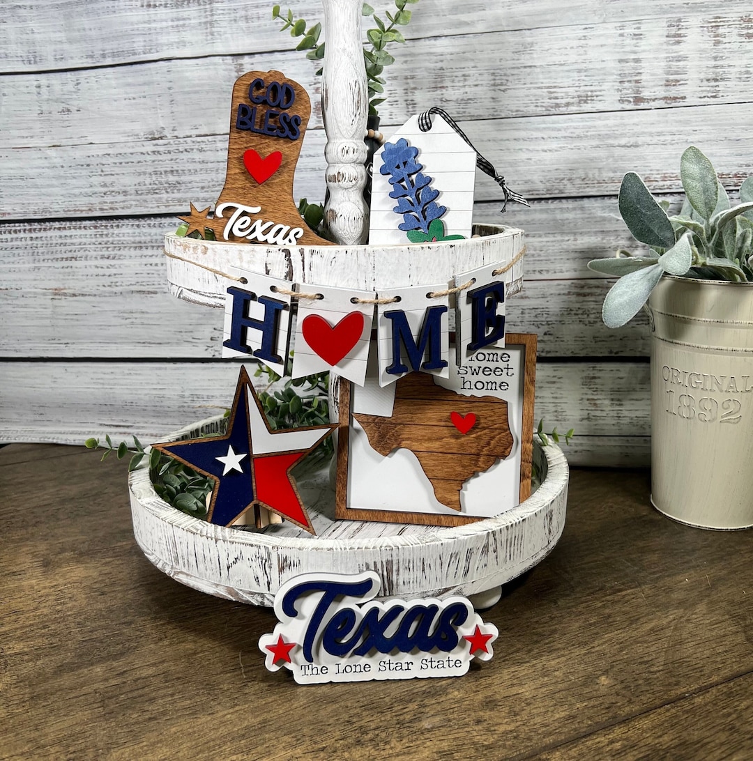 Texas Tiered Tray Decor | Texas Tray Decor | Tiered Tray Set | Tiered ...