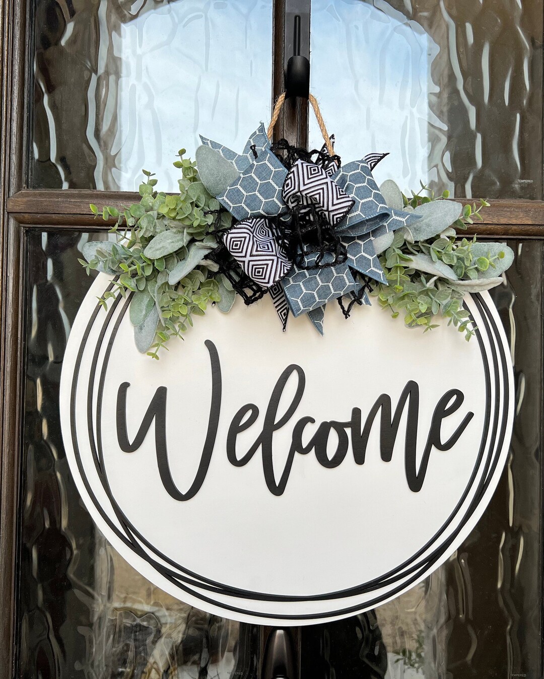 Front Door Decor Welcome Wreath Border Welcome Sign Front Door 3d Door ...