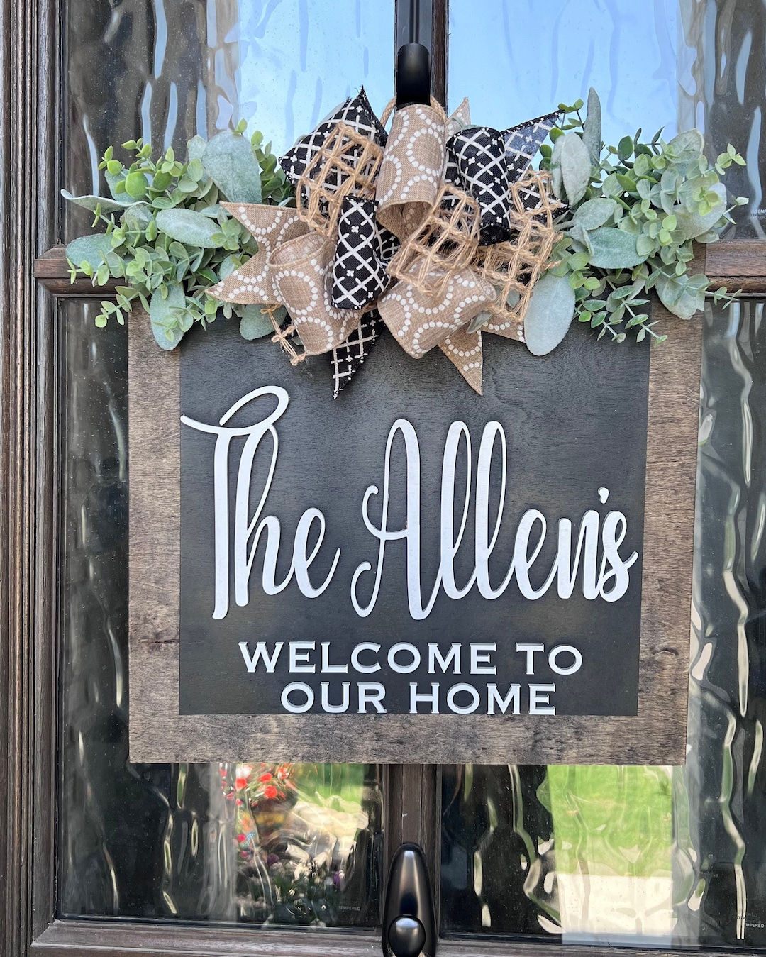 Welcome Sign | Last Name | Front Door Wreath | Personalized | Front ...