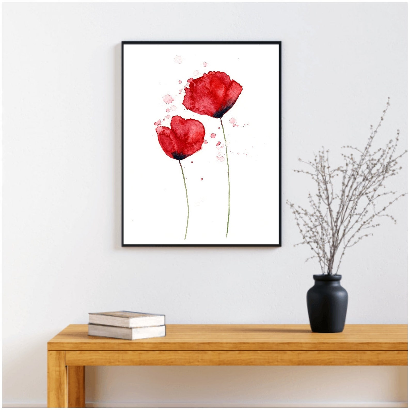 Poppy Flower Digital Print - Art Digital Prints - Watercolor Poster ...