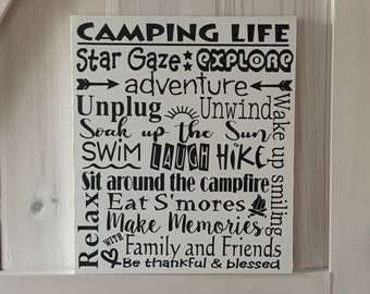 Wood Camping Sign | Etsy