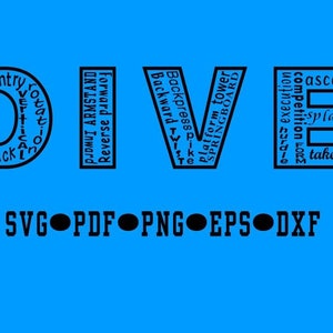 DIVE With Motivational Words Cut File - Etsy