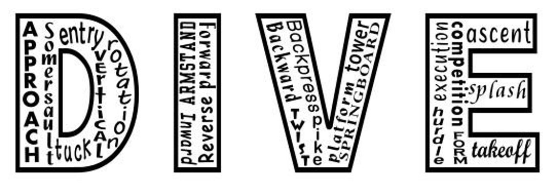 DIVE With Motivational Words Cut File - Etsy