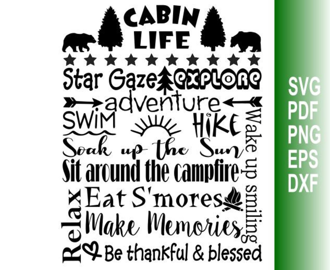 Cabin Life Sign Cut File - Etsy