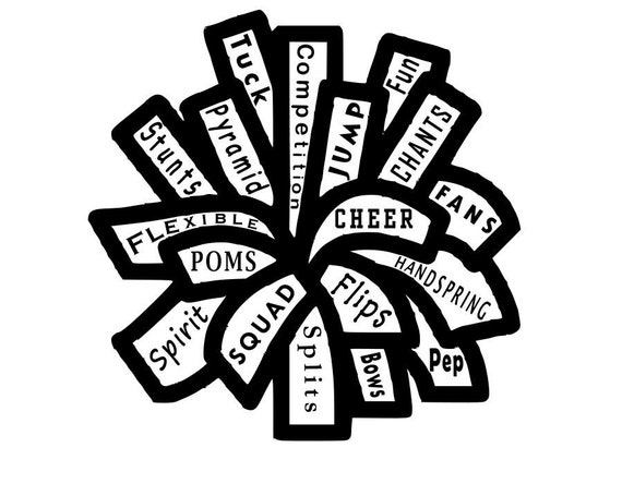 Cheerleading Pom Pom Word Inspiration SVG Cut File | Etsy