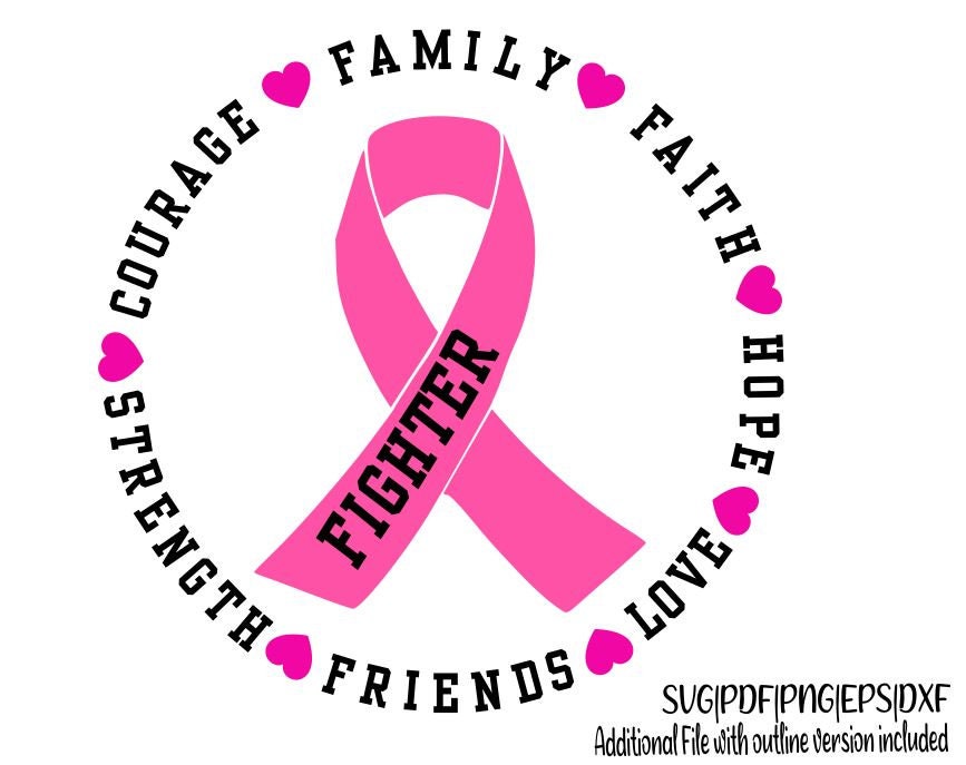 Cancer Ribbon Circle of Support for Cancer Fighter - Etsy