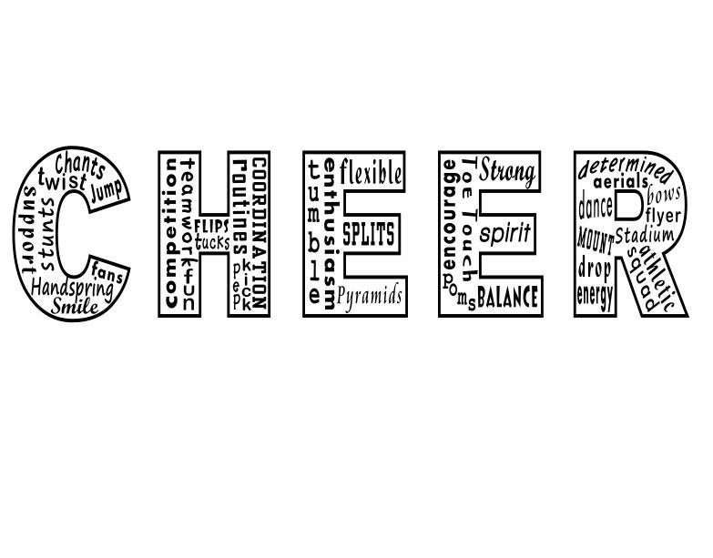 Motivational CHEER With Words for Cheerleaders Cut File - Etsy