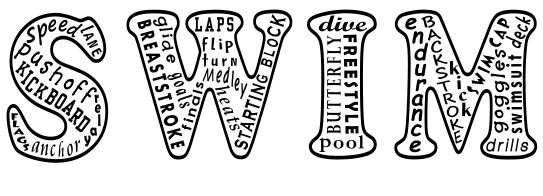 SWIM with inspirational words cut file | Etsy