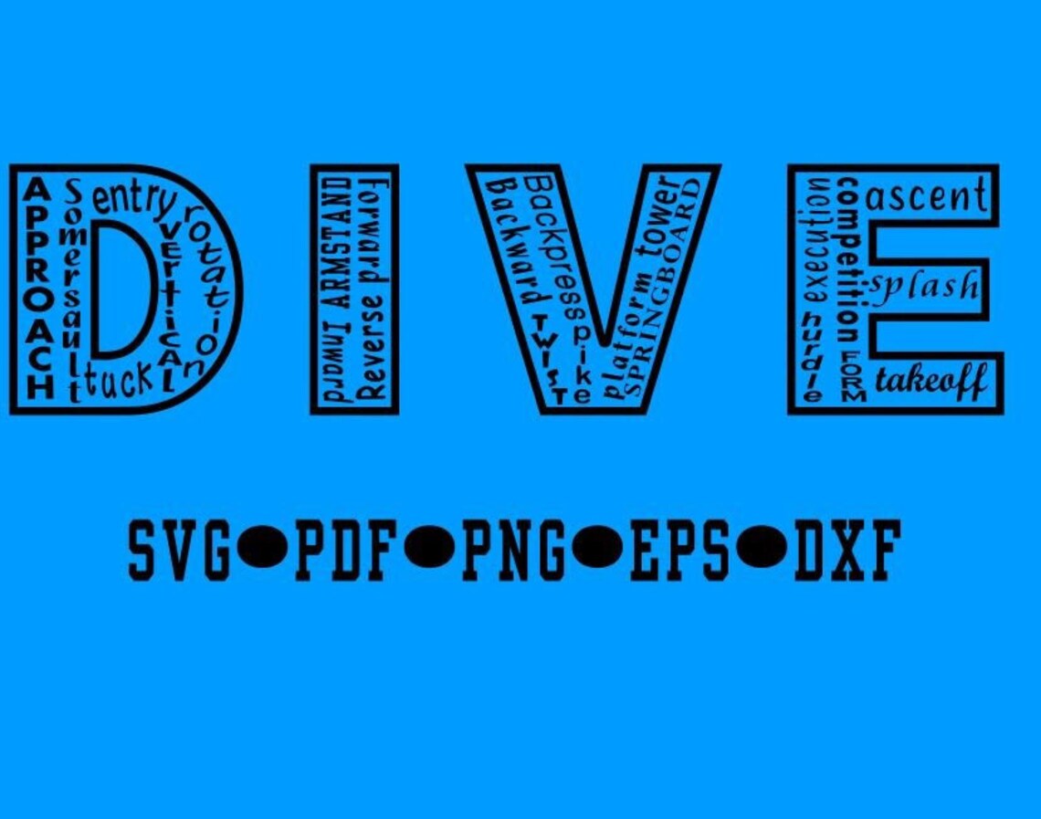 DIVE With Motivational Words Cut File - Etsy