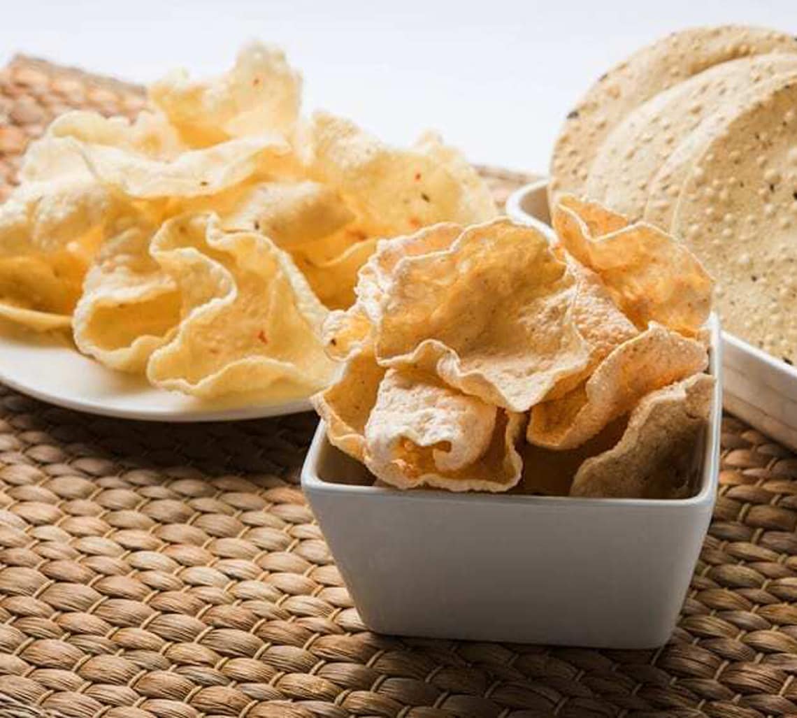 Papadum Papad Crisp Cracker Snack Food Round Flatbread Papal Indian Sri ...