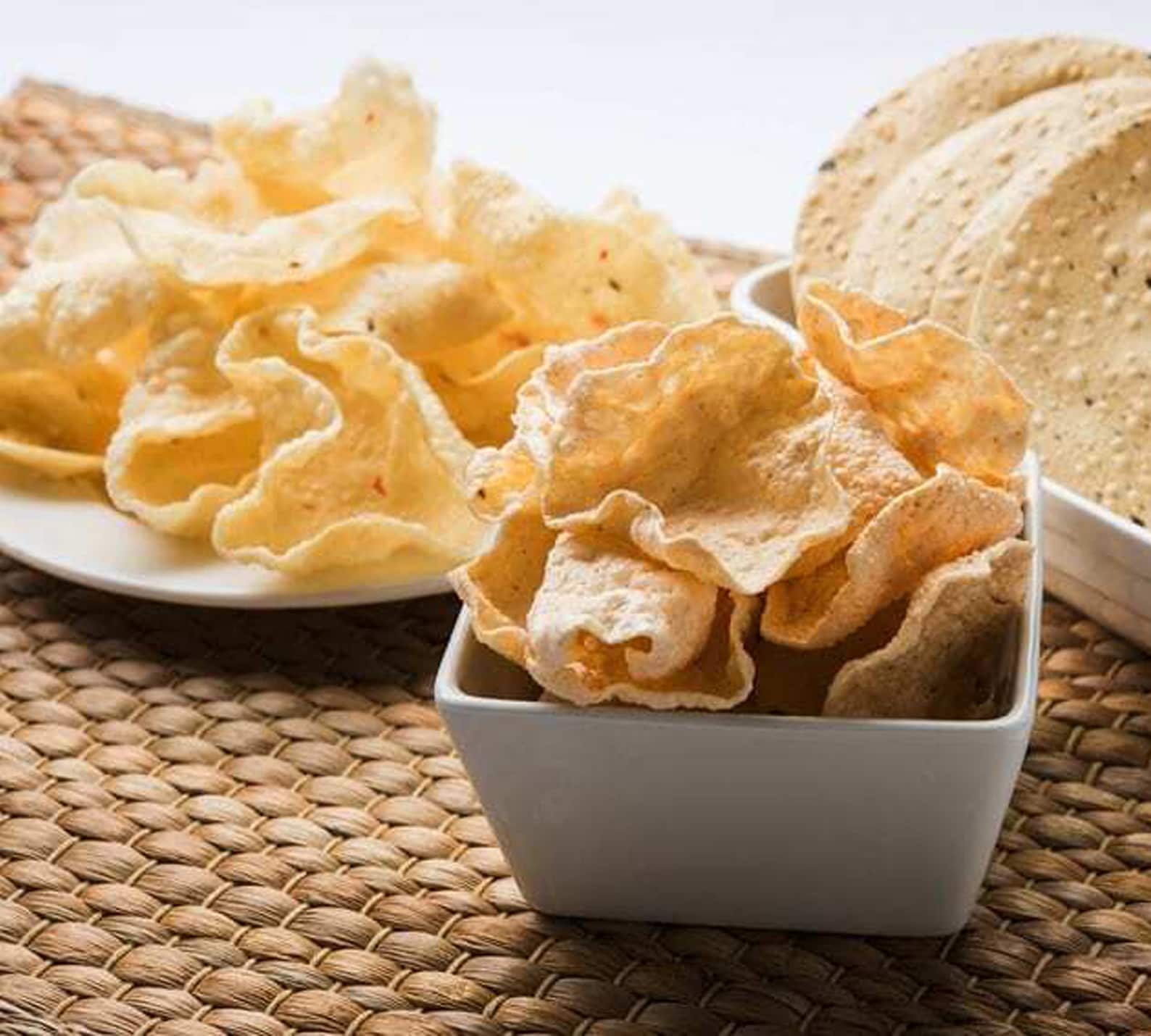 Papadum Papad Crisp Cracker Snack Food Round Flatbread Papal Indian Sri ...