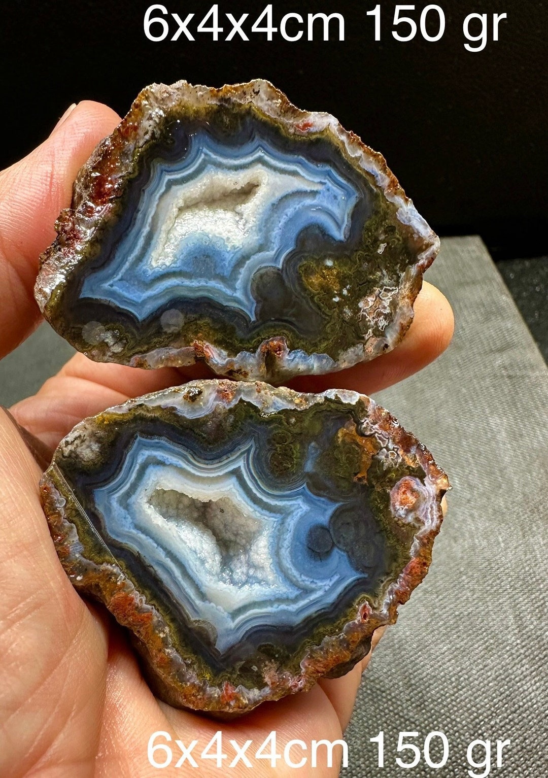 Agate Banded Blue Killer Crazy Lace , Brand New - Etsy