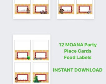 Moana Food Labels - Etsy
