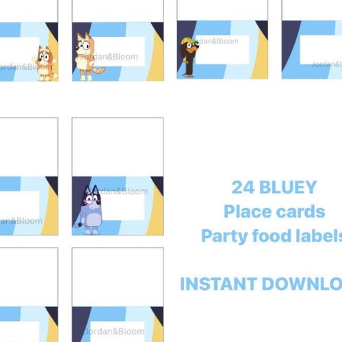 24 BLUEY Place Cards Party Food Labels Tents BUMPER PACK - Etsy 24 BLUEY Place Cards Party Food Labels Tents BUMPER PACK - Etsy