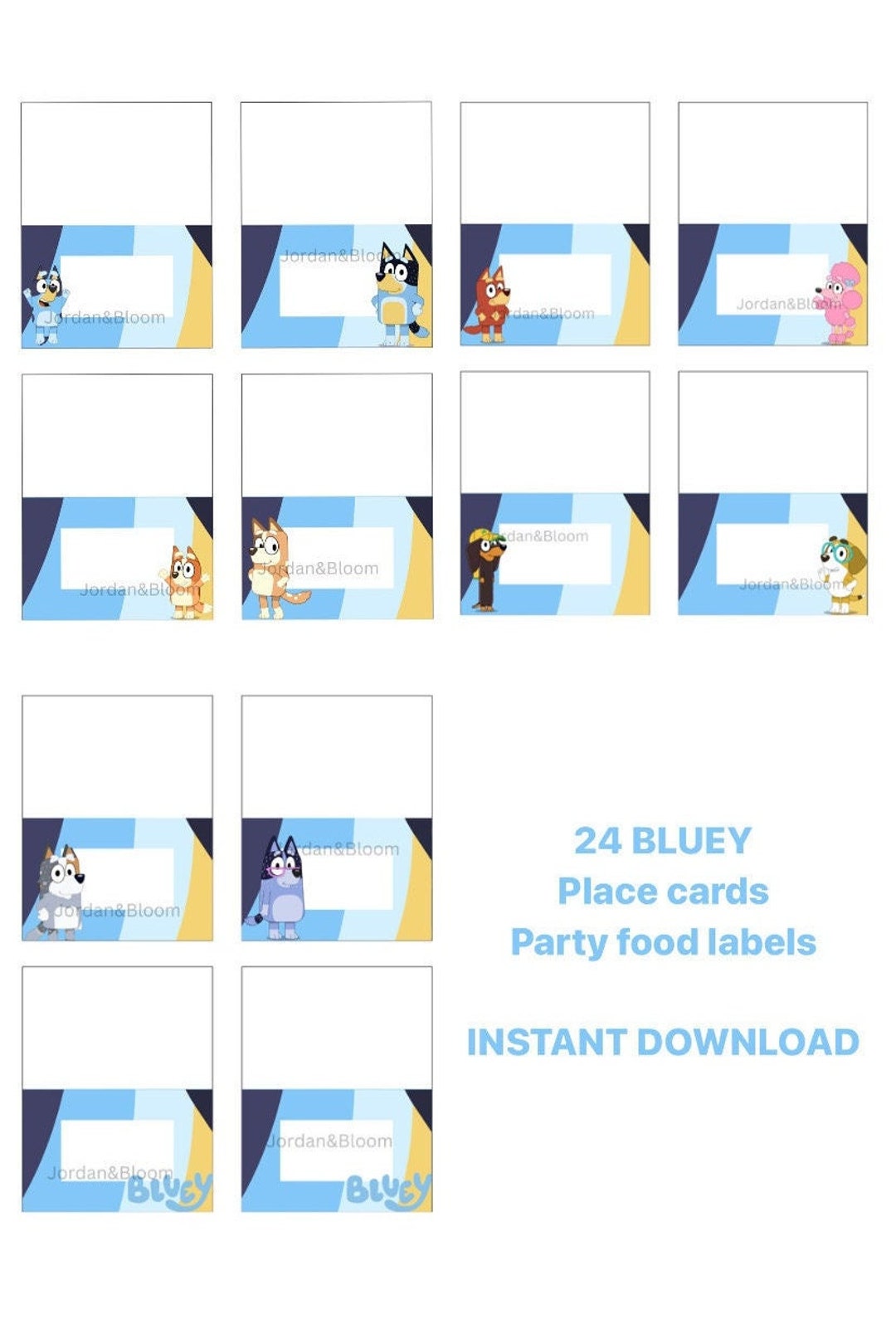 24 BLUEY Place Cards Party Food Labels Tents BUMPER PACK - Etsy 24 BLUEY Place Cards Party Food Labels Tents BUMPER PACK - Etsy