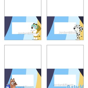 24 BLUEY Place Cards Party Food Labels Tents BUMPER PACK - Etsy