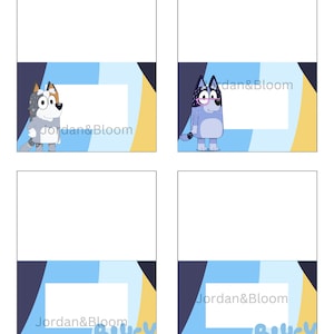 24 BLUEY Place Cards Party Food Labels Tents BUMPER PACK - Etsy