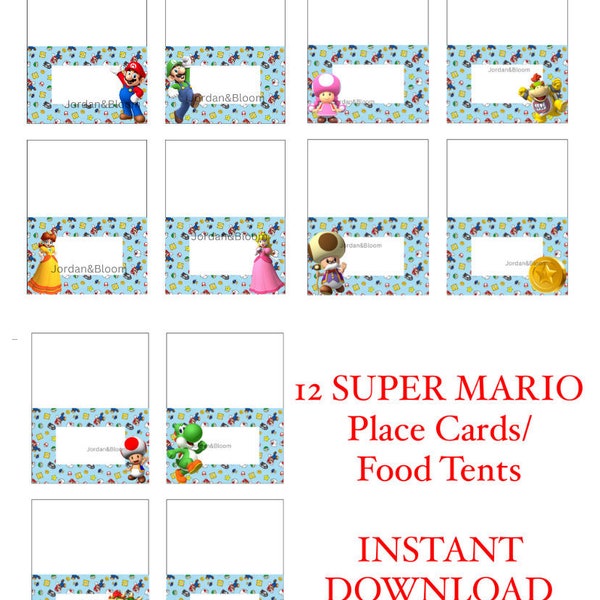 Super Mario Labels - Etsy