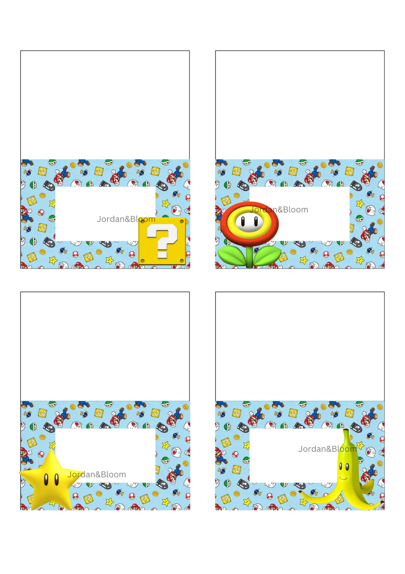 24 SUPER MARIO Party Place Cards Food Labels Tents INSTANT - Etsy