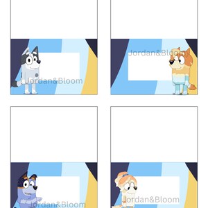 24 BLUEY Place Cards Party Food Labels Tents BUMPER PACK - Etsy