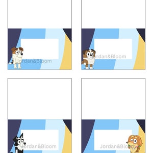 24 BLUEY Place Cards Party Food Labels Tents BUMPER PACK - Etsy