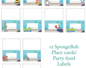 Spongebob Birthday Labels - Etsy UK