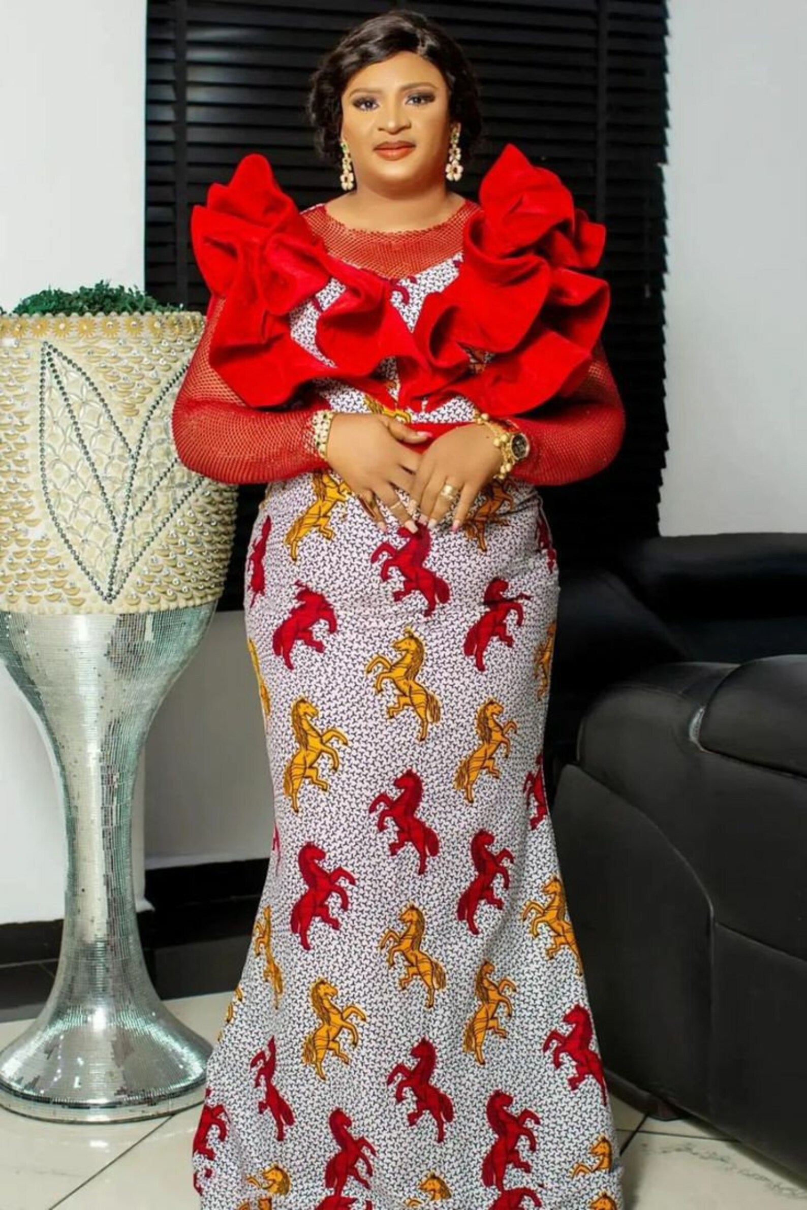 Custom African Print Bridal Dress, Ankara Dress, African Print, African ...