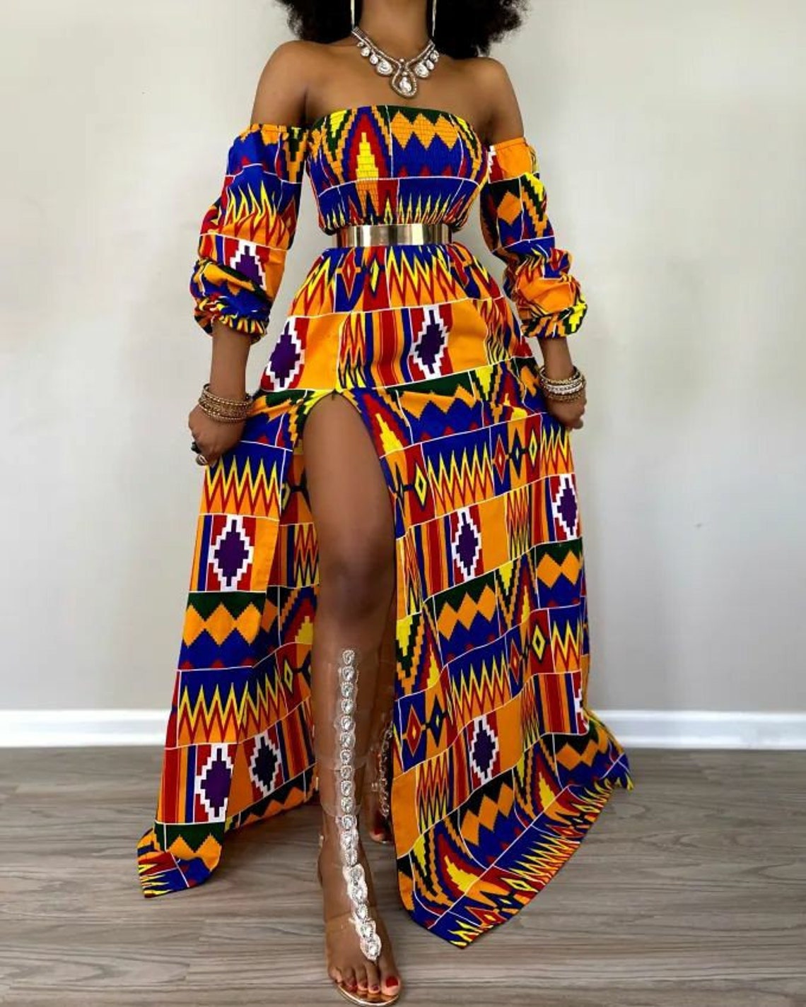 Custom African Print Bridal Dress, Ankara Dress, African Print, African ...