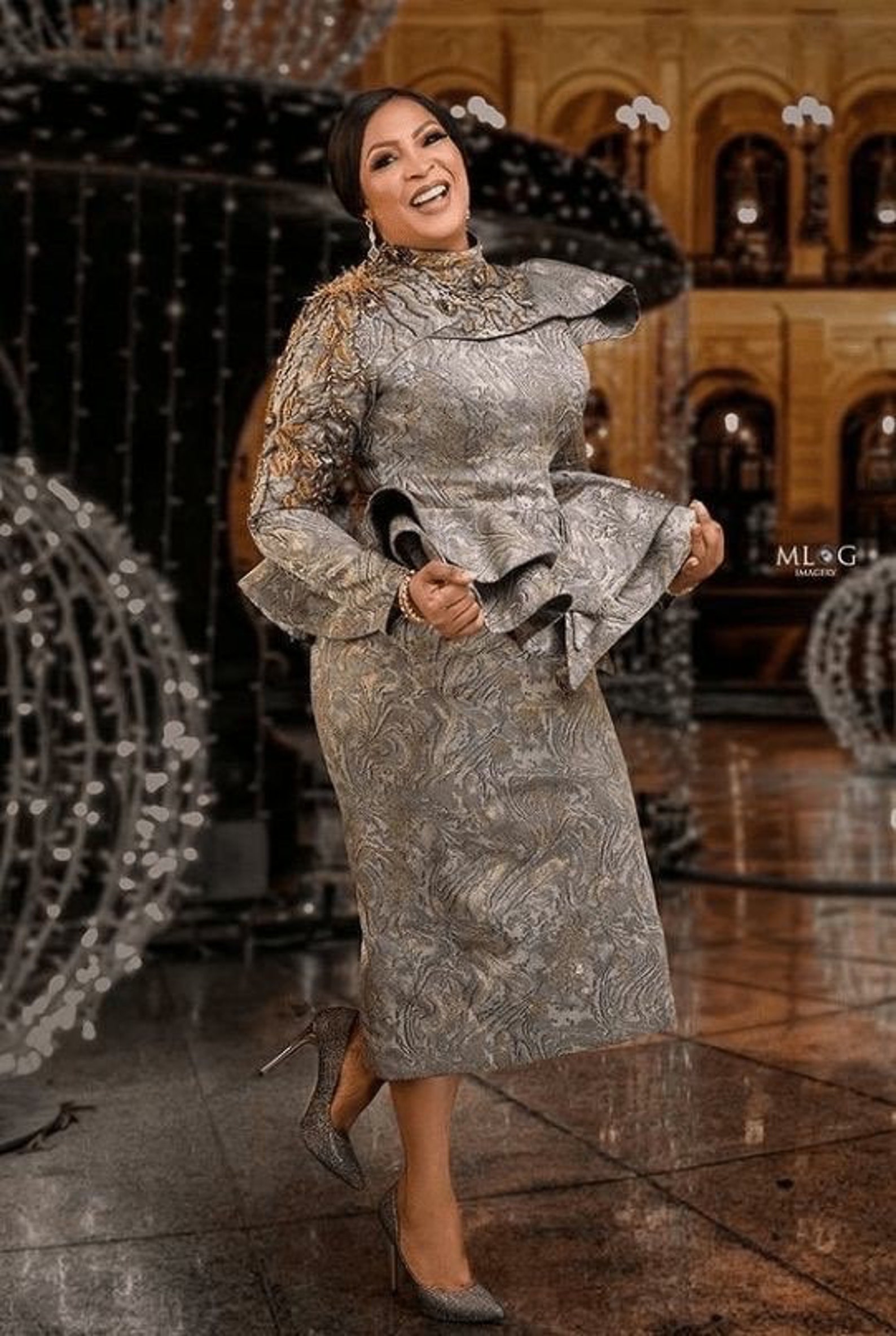 African Print Peplum Dress, Ankara Classy Gown, African Clothing ...