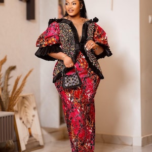 African Print Peplum Dress, Ankara Classy Gown, African Clothing ...