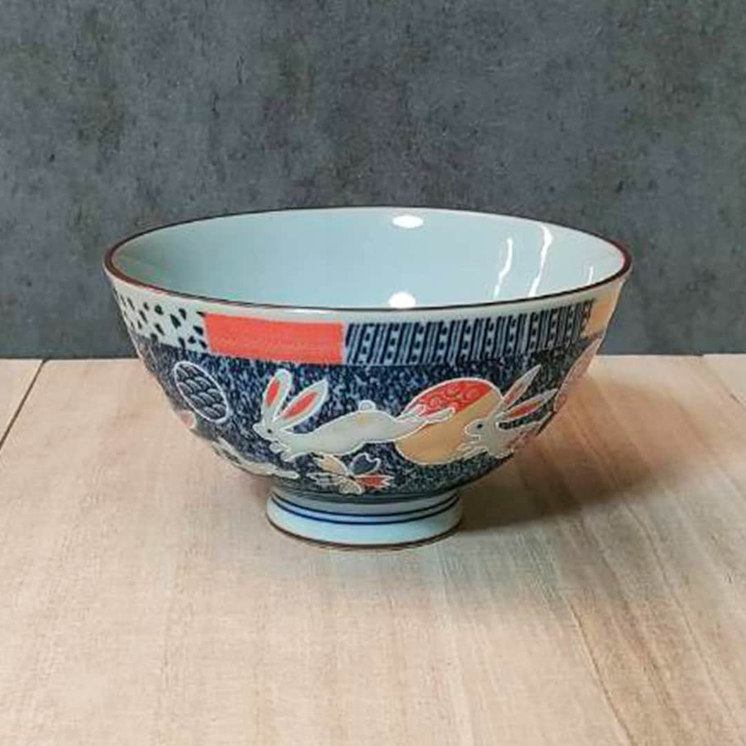Mino Ware Japanese Traditional Rice Bowl Rabbit Made in Japan - Etsy