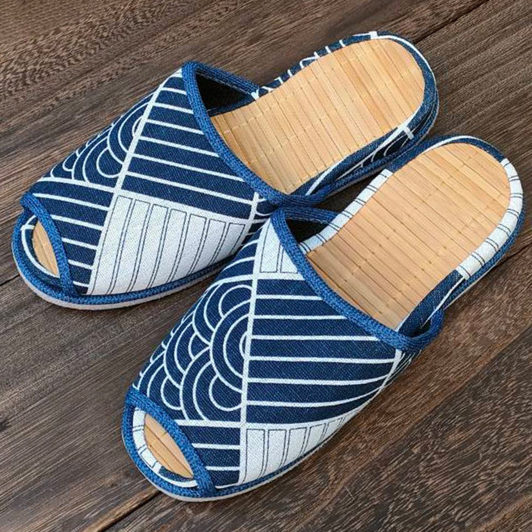 Bamboo Insole Slippers Japanese Plaid Design - Etsy Australia